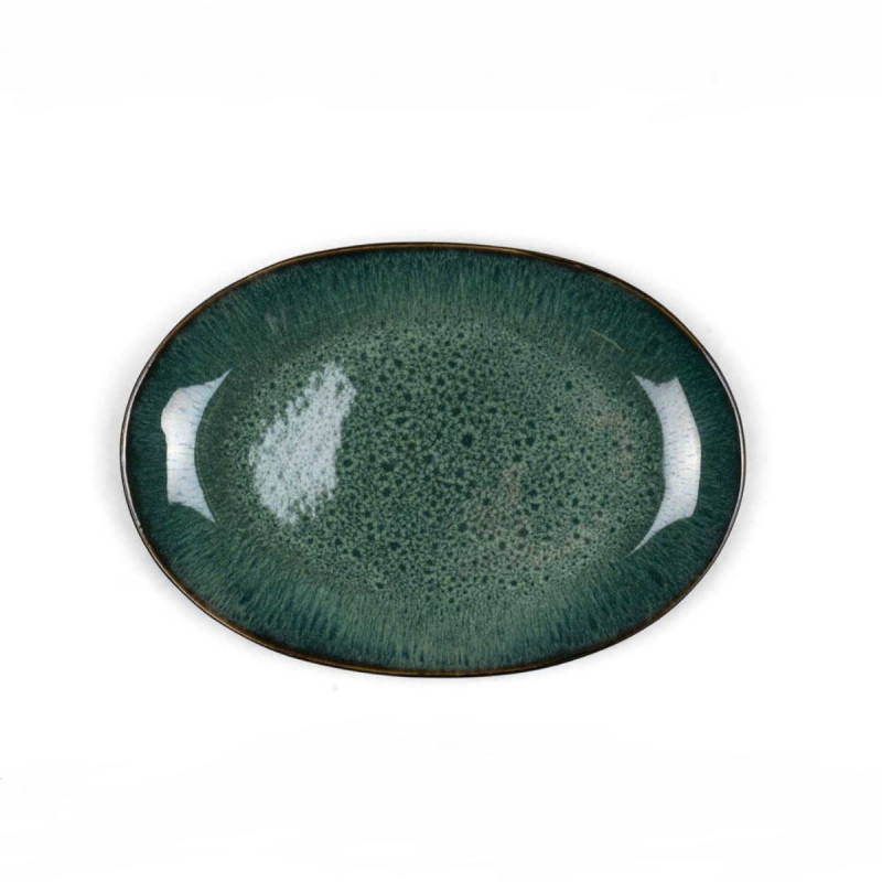 Bitz Gastro black / green Platte oval 36x25 cm