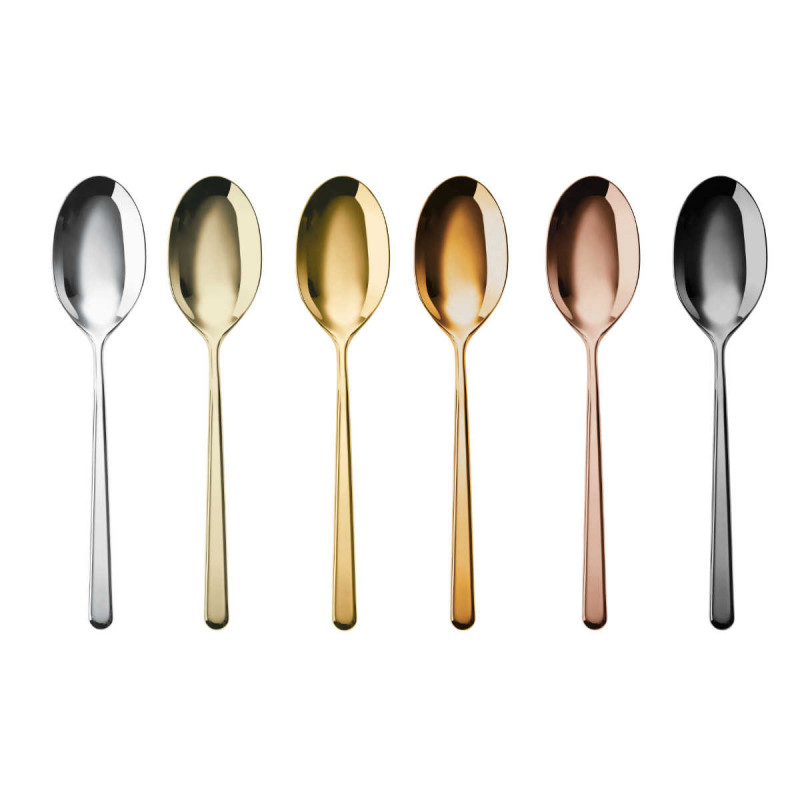 Sambonet Linear - Stainless Steel / PVD Mix Mocca Spoon Set 6 pcs.