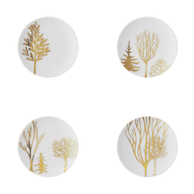 Rosenthal studio-line TAC Festive Celebration flat plates Trees 4-piece ...