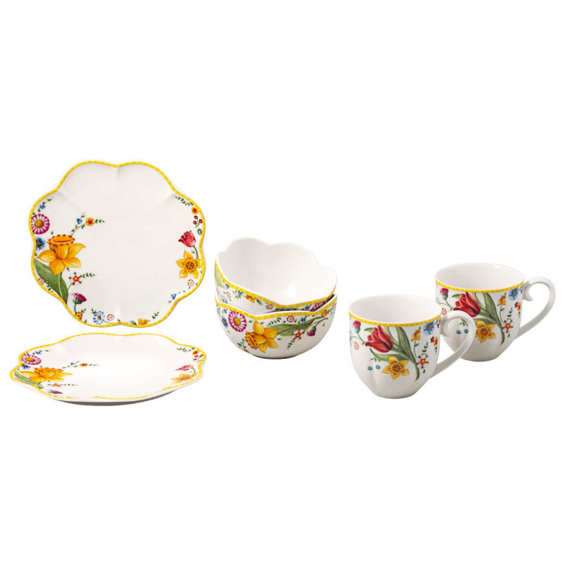 Villeroy & Boch Spring Awakening breakfast set for 2 persons 6 pcs.
