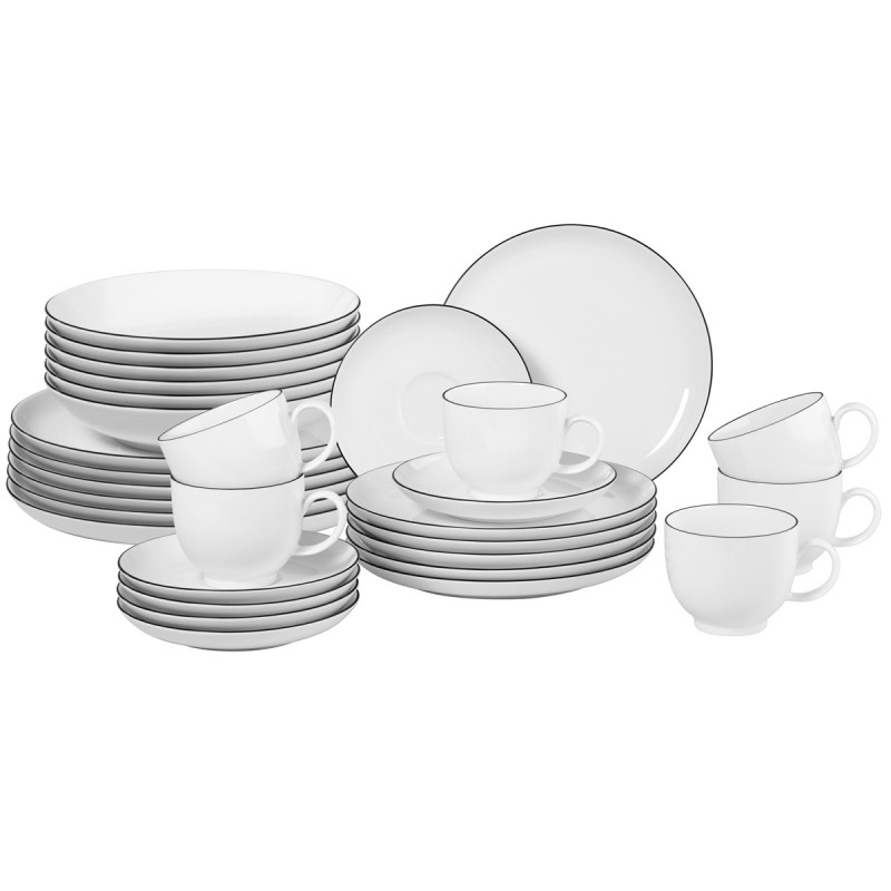 Seltmann Weiden Lido Black Line Combi set round 30 pcs.